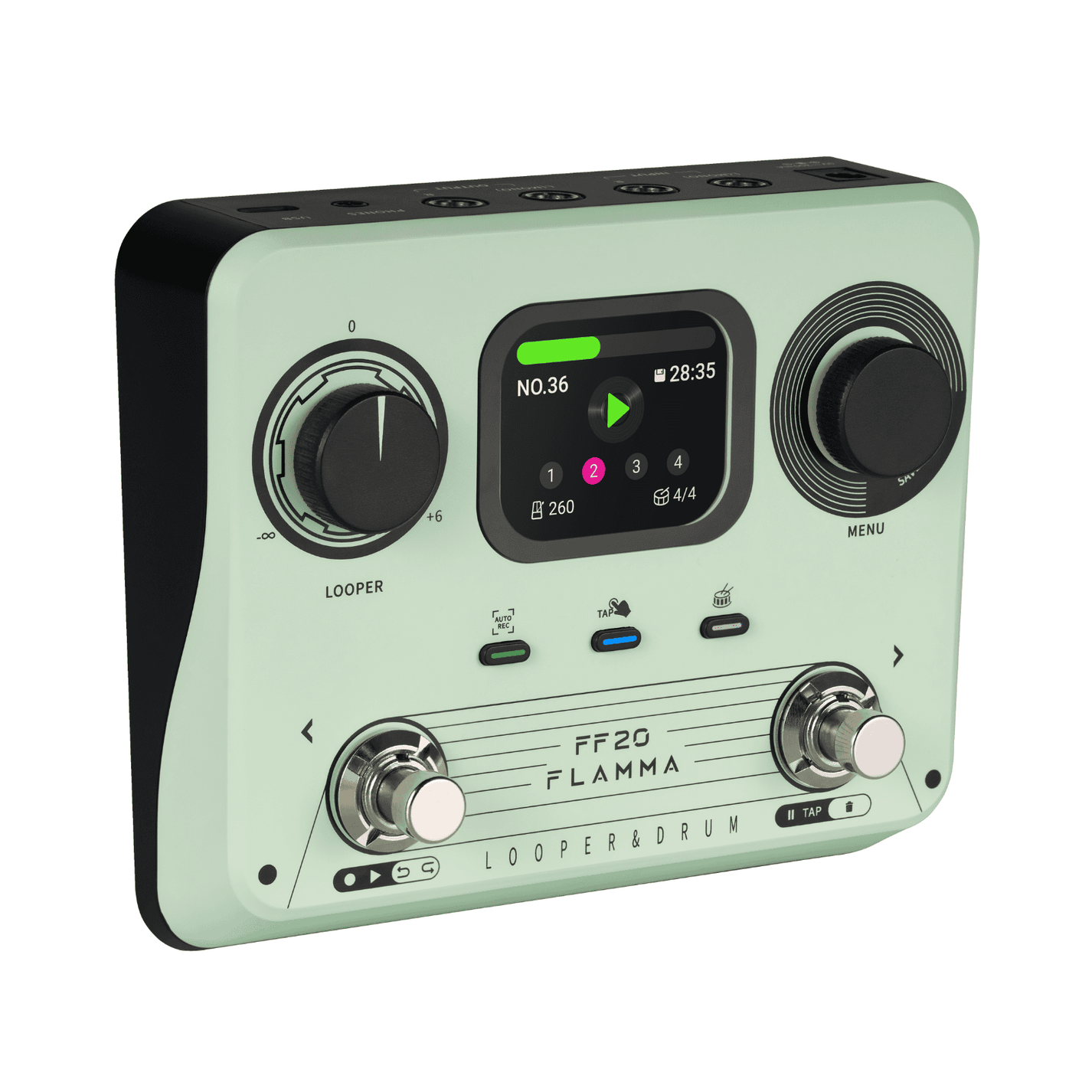 FLAMMA FF20 Stereo Dual Footswitch Looper Drum Machine Pedal – Flamma ...